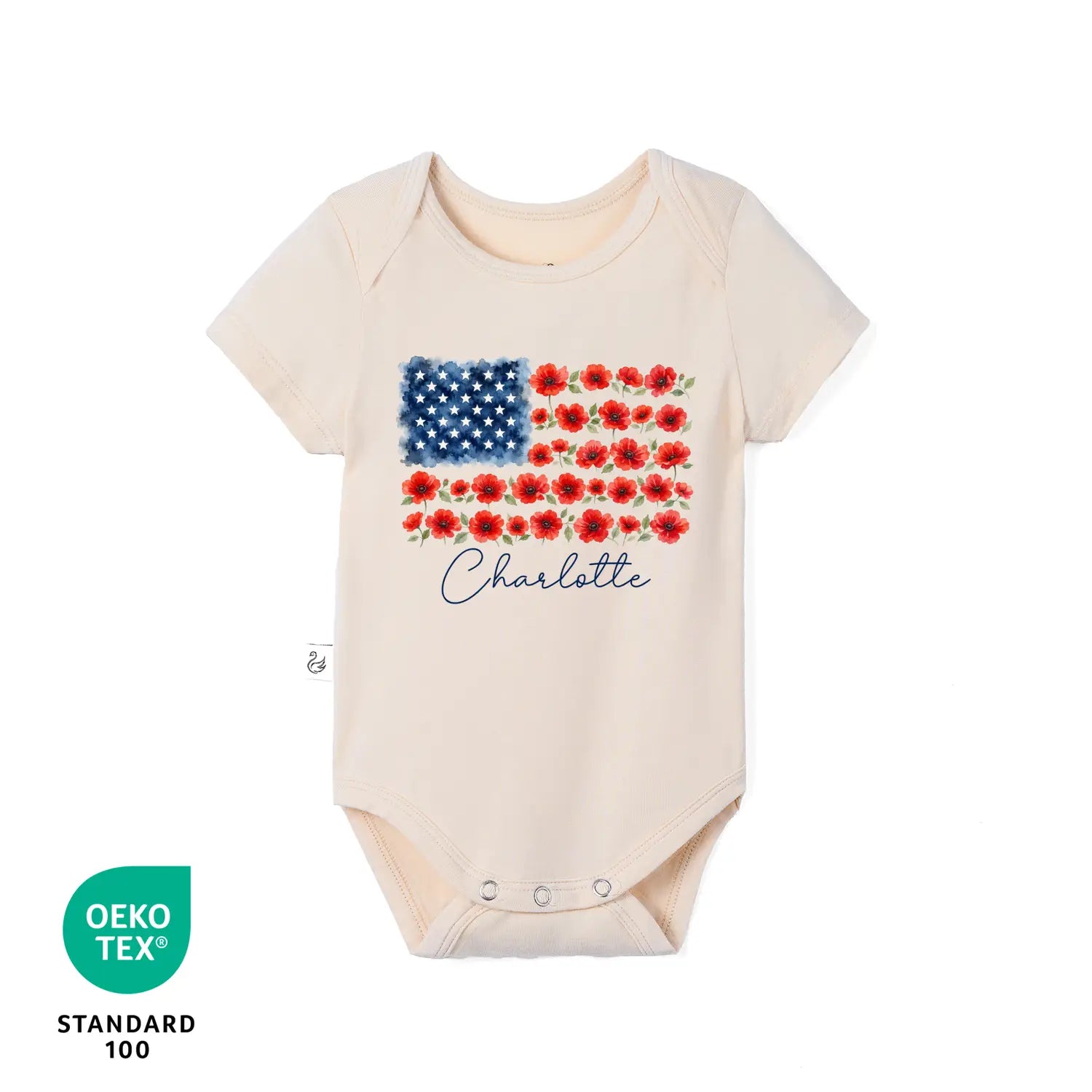 Customized America Flag Baby Onesie | Fourth of July Gift | SwaddleAn