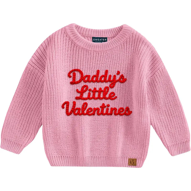 Hand-Embroidered Baby Sweater | Custom Valentine Knit Name - SwaddleAn